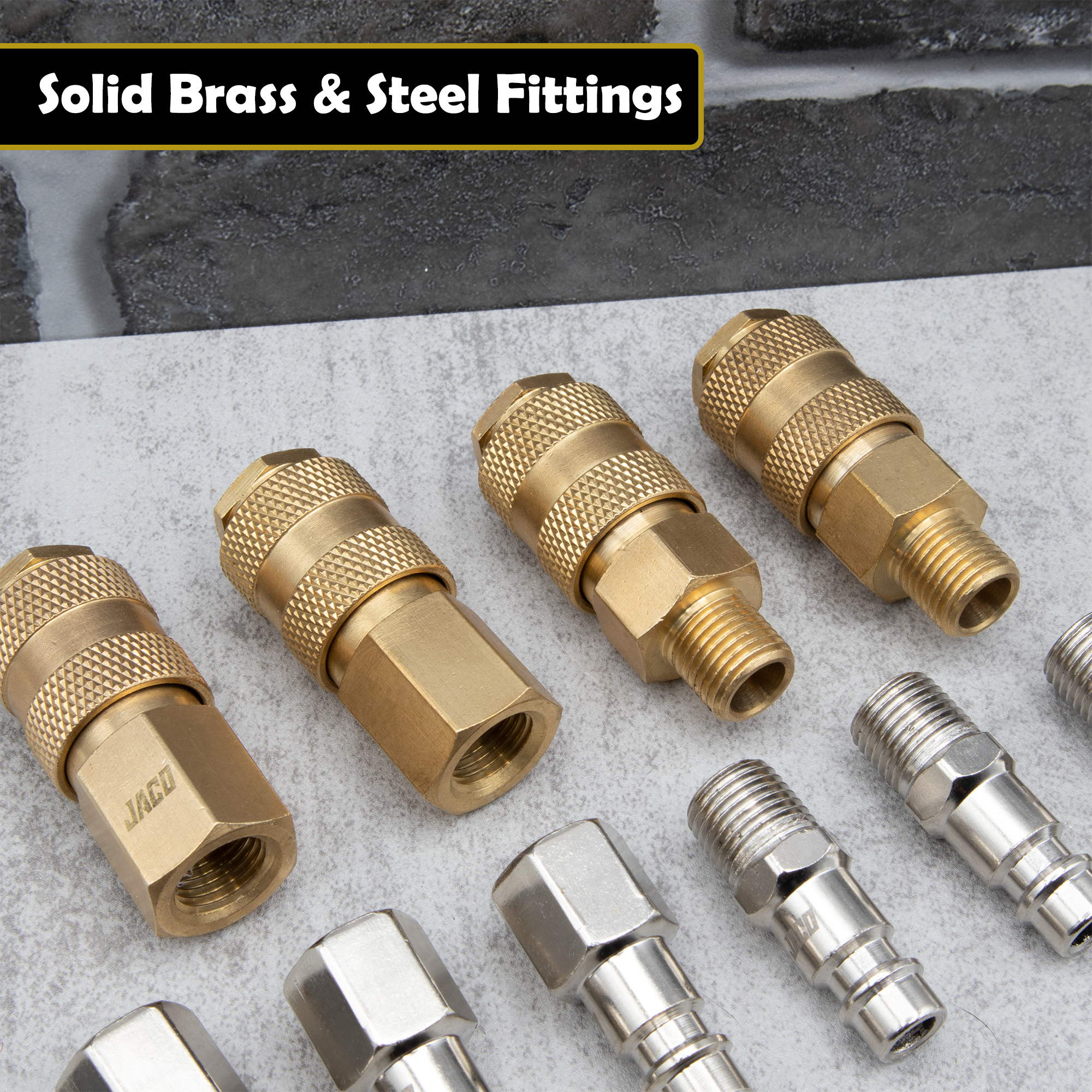 Quick Connect Air Fittings Kit - 1/4" NPT (12 Pack) | JACO